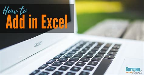 how to add in excel german pearls