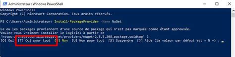 comment installer la galerie nuget en powershell