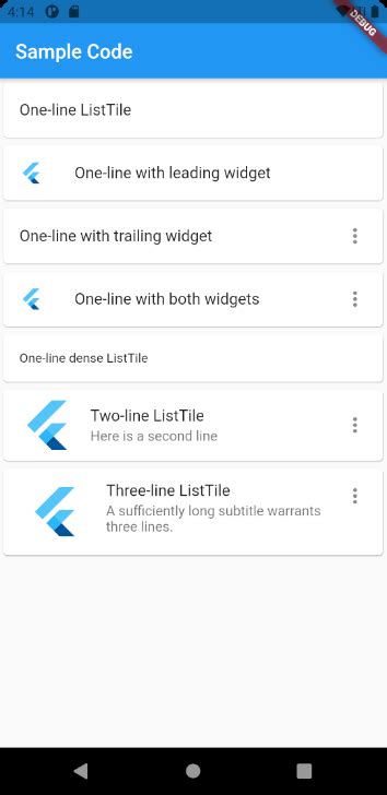 flutter material list tile widget tutorial hmtmcse