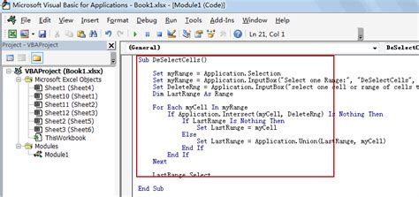 how to deselect cells from selected range with vba free excel tutorial