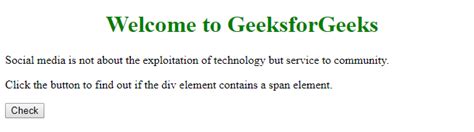 html dom contains method geeksforgeeks