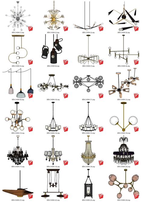 4088 Ceiling Lights Collection Sketchup Model By Cuong Covua