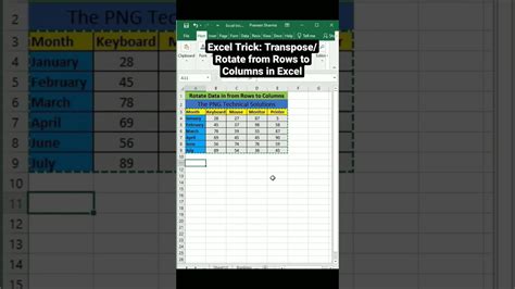 excel trick transpose rotate from rows to columns in excel youtube