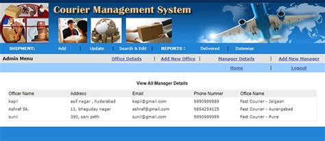 courier management system in php with source code source code and projects