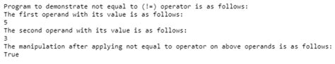 python not equal working of not equal operator in python with examples