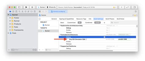 flutter cannot build against arm simulators on arm macos