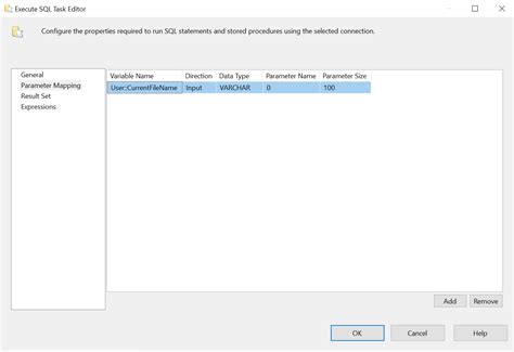 sql server ssis execute sql task error single row