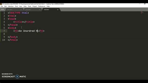 std 10 list practical using html youtube