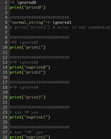 interesting behaviors when there is lf in a python script a bug in