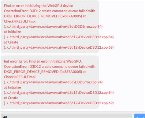 [bug] find an error initializing the webgpu device operationerror