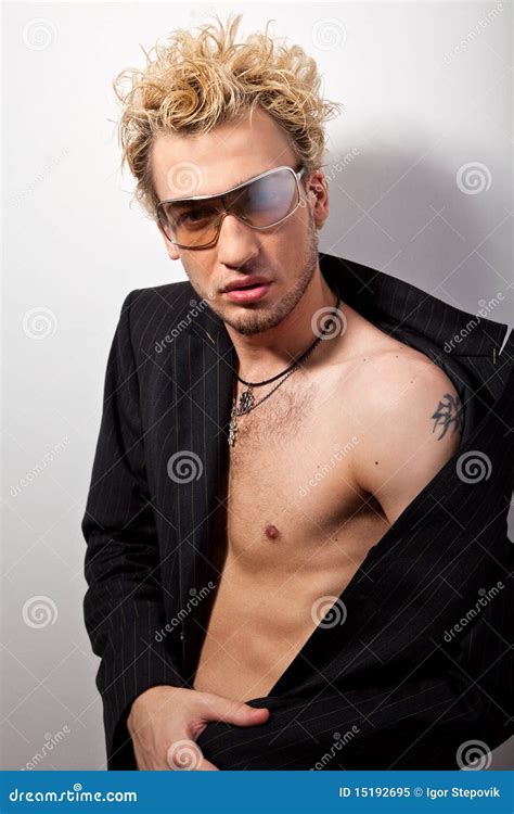 Portrait Of Handsome Blond Man In Sunglasses Stock Image Image Of