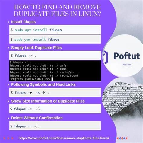 how to find and remove duplicate files in linux poftut