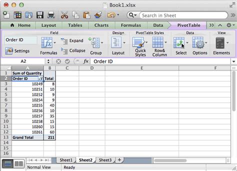 ms excel 2011 for mac how to show bottom 10 results in a pivot table