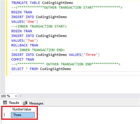 how to handle errors in sql server nested transactions