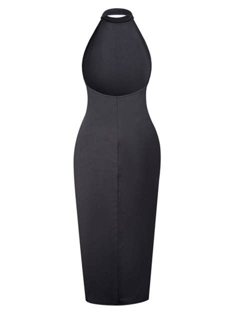 Sexy Maxi Dress Long Summer Dress Halter Sleeveless Split Backless