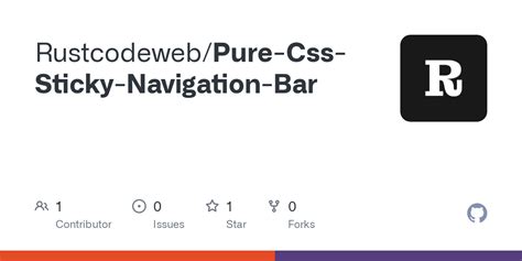 github rustcodeweb pure css sticky navigation bar