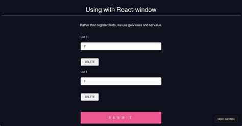 react hook form with react window forked codesandbox