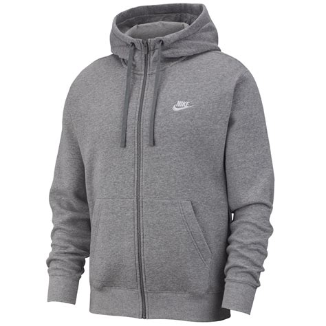 Nike Club Fleece Hoodie Sweatjacke Herren Dark Grey Heather