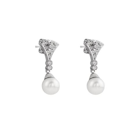 Pendientes Con Circonitas Engastadas Y Perlas Cultivadas Joyerías Rocío
