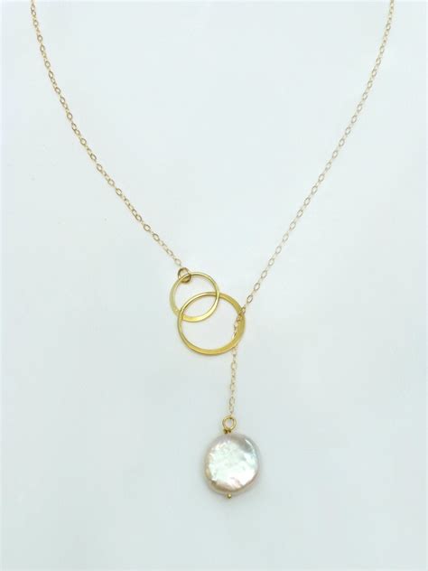 Freshwater Pearl Lariat Necklace Bridal Pearl Infinity