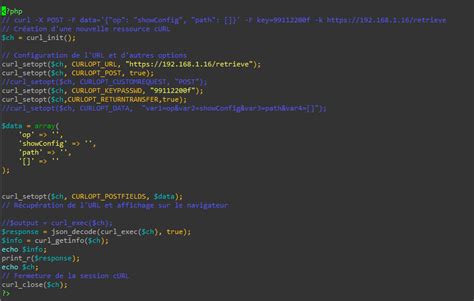 curl command php script show config development vyos platform
