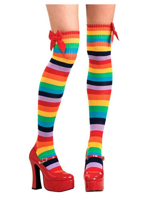 Rainbow Thigh High Stockings