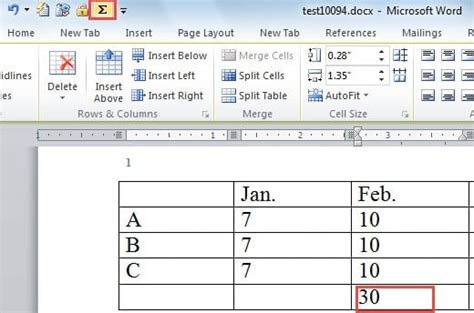 3 quick ways to sum numbers in your word table