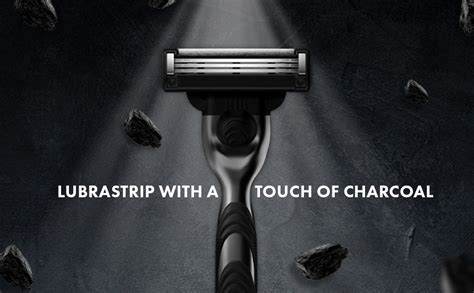 Gillette Mach3 Charcoal Shaving Razor For Men With New Enhanced