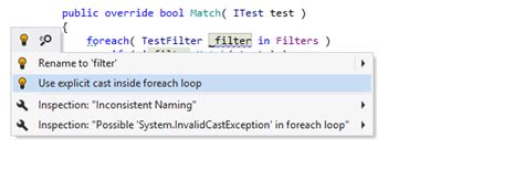 quick fixes for code issues features resharper