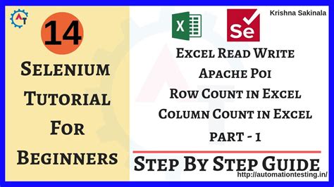 selenium tutorial 14 excel read write in selenium part 1 apache poi