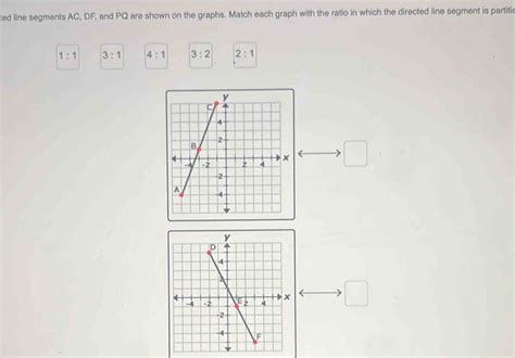 solved ted line segments ac df and pq are shown on the gr[coordinate