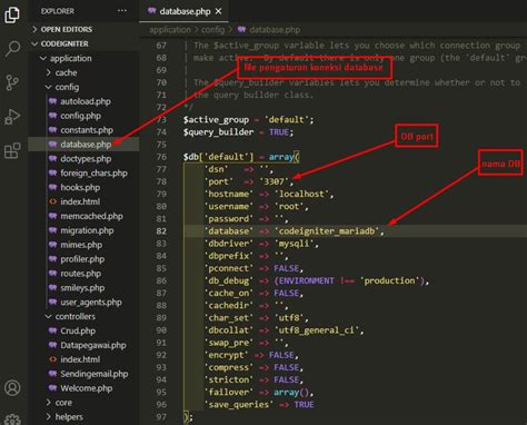 codeigniter database connection with mariadb web developer jogja