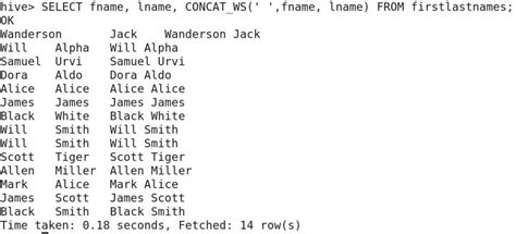 concatenating rows in apache hive big data and sql