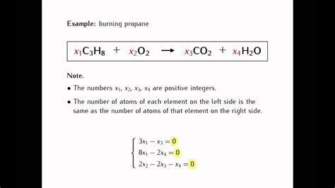 02 3 applications of systems of linear equations balancing chemical