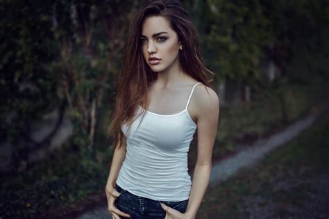 Wallpaper Face Sunlight Women Depth Of Field Long Hair Blue Eyes