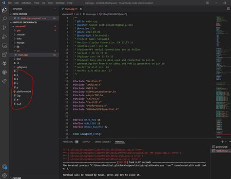 unable to resolve configuration with compiler path error and generating