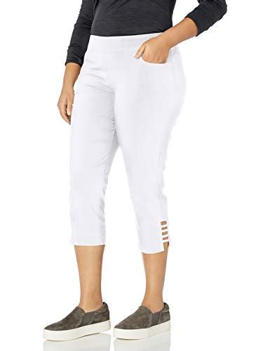 Slim Sation Womens Plus Size Pull On Solid Crop Real Front And Back