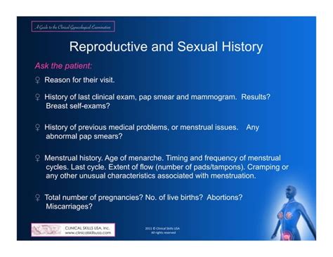 A Guide To The Clinical Gynecological Exam As Instructed By A Female