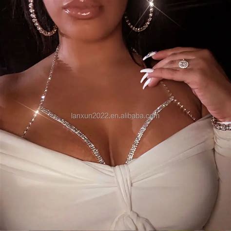New Arrivals Crystal Sexy Bra Chest Chain Shinning Rhinestone Beach