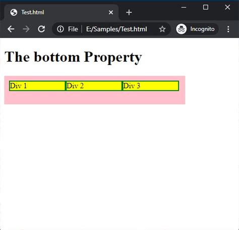 aligning element to the bottom of the div using css
