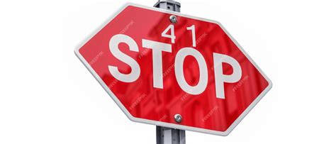 Premium Photo Intersection Safety 4way Stop Sign Standing Alone On