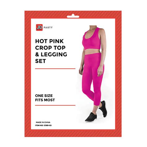 Hot Pink Crop Top And Legging Set Costume Wonderland