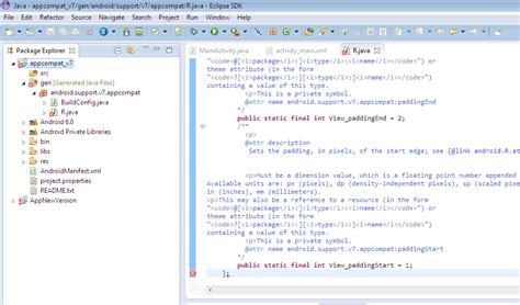 eclipse error menuview unable to find attribute android