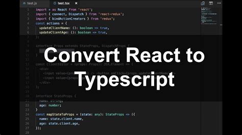 react js to tsx component with redux connect youtube