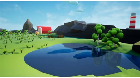 artstation low poly world fbx models unity and