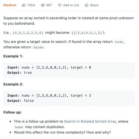 81 search in rotated sorted array ii kickstart coding