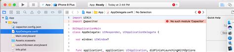 ios xcode project no such module found ‘capacitor
