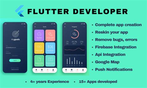 develop flutter app reskin flutter app and do flutter bug fix and