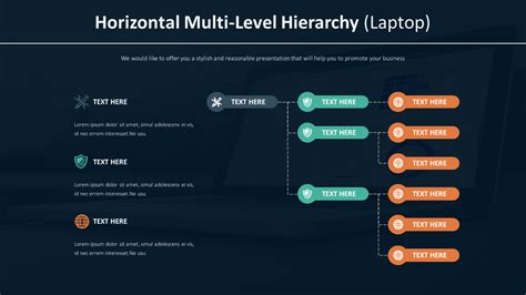 horizontal multi level hierarchy diagram laptop