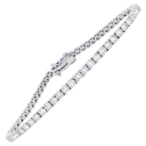 Diamond Tennis Bracelet Round Brilliant Cut 3 75 Carats 18k Gold For